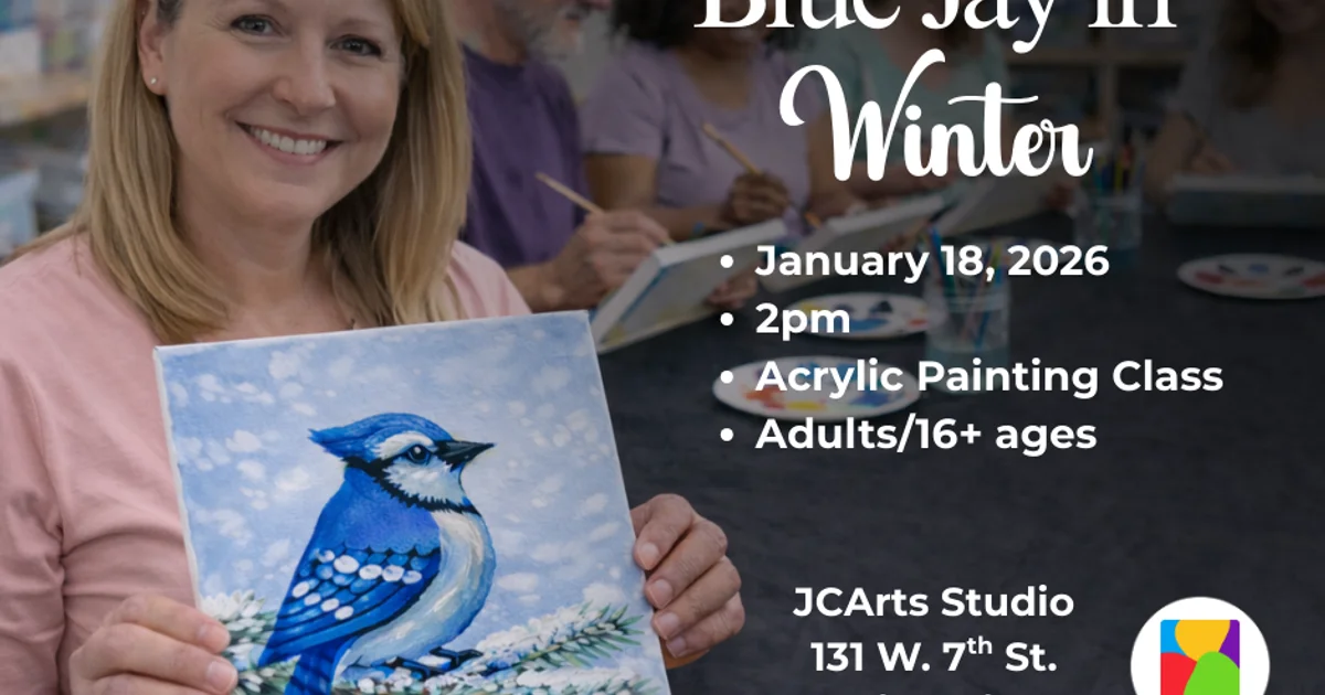Blue Jay in Winter Acrylic Painting Class - Adults • Junction City Arts ...